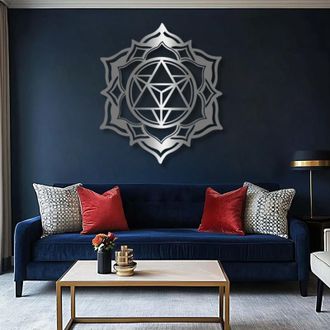 Generic Metall-Wandkunst, Sri Yantra, Dekoration mit Heiliger Geometrie, Mandala-Dekoration, Zen-Meditationszeichen, geometrische Dekoration, Moderne Wandbeh&auml;
