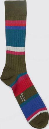 Paul Smith Mehrfarbig gestreifte gerippte Socken aus Bio-Baumwolle