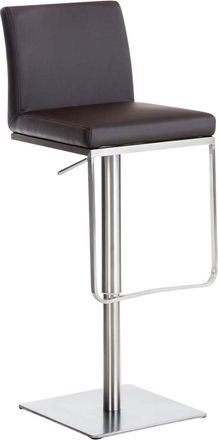 Clp Barhocker Panama Kunstleder I H&ouml;henverstellbarer Barstuhl I Thekenhocker Mit Lehne Und Fu&szlig;st&uuml;tze I In Vielen Farben, Farbe:braun, Gestell Farbe:Edelst