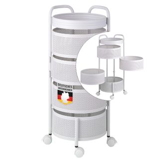 Floordirekt Rollwagen, Badregal, Badezimmerregal mit 5 Ebenen, Nischenregal, Regal schmal, Nischenwagen auf Rollen, platzsparend, 33 x 33 x 76 cm, Henry