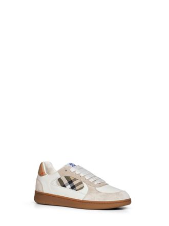Burberry Mens Sneakers Terrace Dove Beige-Sand Beige Leather Multicolour Calf Trainers
