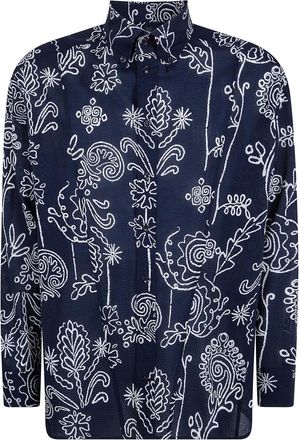 Giorgio Armani Homme, Vestes, Bleu, Taille: XS Veste chemise imprim&eacute;e fantaisie