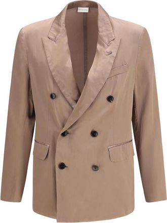 Dries Van Noten Zweireihiger Smoking-Blazer - - Jackets - Herren - Rosa - M