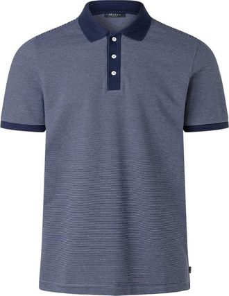 Maerz Feinstrick-Poloshirt aus merzerisierter Baumwolle mit Streifenmuster in