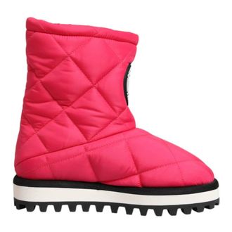 Dolce & Gabbana Rose Blanc Bottes Mi-Mollet Rembourr&eacute;es - Femme - Chaussures - Violet - Taille: 35 EU
