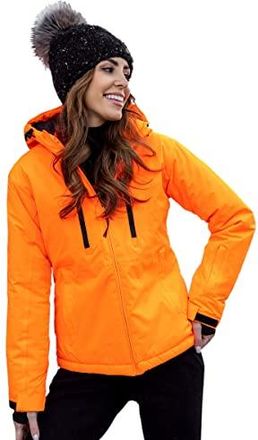 BOLF Femme Veste dhiver pour veste de ski veste de snowboard avec fermeture a glissiere et poignets de capuche loisirs de plein air HH012 Orange XL [D4D]