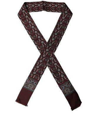 Dolce & Gabbana Geometric Silk Foulard Scarf - Burgundy
