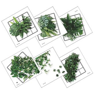 Hemobllo Wandtattoo Pflanzenaufkleber Selbstklebend 29x30cm 6 St&uuml;ck Gr&uuml;ne Bl&auml;tter Wanddeko Schlafzimmer Wohnzimmer B&uuml;ro Badezimmer