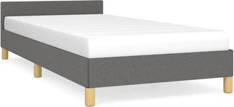 vidaXL Bettgestell ohne Matratze Dunkelgrau 90x200 cm Stoff Vidaxl