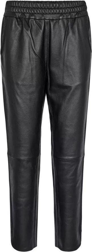 MOS Mosh, Femme, Pantalons, Noir, Taille: 46 FR Pantalon de surv&ecirc;tement en cuir noir avec taille &eacute;lastique