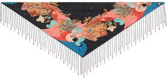 Etro Femme, Accessoires, Noir, Taille: ONE Size &Eacute;charpe en soie orn&eacute;e