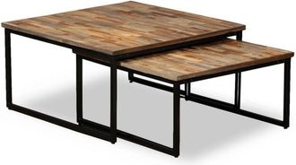 vidaXL Satztisch Couchtisch-Set 2-tlg. Recyceltes Teak Massiv Vidaxl