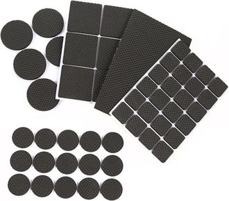 Angoily 48 St&uuml;ck Teiliges Selbstklebende Anti-rutsch-Pads Quadratische M&ouml;belgleiter aus Schwarzem Gummi rutschfeste Fu&szlig;abdeckungen f&uuml;r Stuhl Tischbeine Ger&auml;us