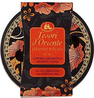 Tesori d&rsquo;Oriente Bougie parfum&eacute;e Japanese Rituals, des notes Soavi de Bergamote et Patchouli, avec cires de haute qualit&eacute; et huiles essentielles, 2 m&egrave;ches, 200 g