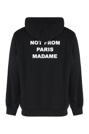 Dr&ocirc;le de Monsieur Mens Hoodie Slogan Cotton Black Jumpers Sweater