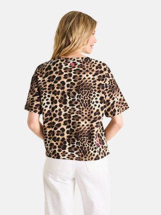 Lieblingsst&uuml;ck Kurzarmshirt NinaL mit Leo-Print, Rundhals