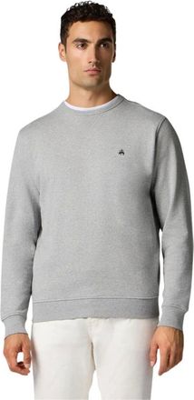 Brooks Brothers Homme, Sweatshirts et sweats &agrave; capuche, Gris, Taille: M Golden Fleece Embroidery Crewneck SweaT-shirt