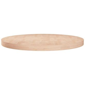 vidaXL Dessus de table rond &Oslash;60x4 cm Bois de ch&ecirc;ne massif non trait&eacute;