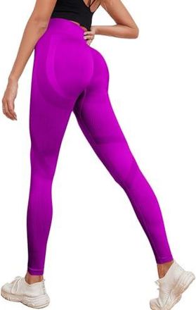 Generic Legging Anti Cellulite Femme D&eacute;contract&eacute; Unicolore Minceur Taille Haute Lissant Fessier sans Couture Pantalon Sport Femme Mode Yoga Base Fitness Panta
