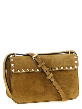 Valentino Garavani Womens Beige Calfskin Crossbody Bag