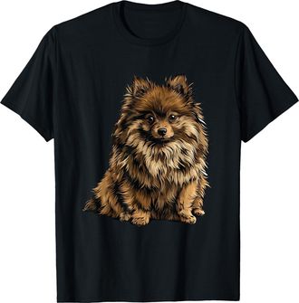 Whyitsme Design Schokoladen-Zwergspitz-Illustration T-Shirt