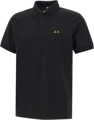 Sun 68 Homme, Tops, Noir, Taille: 2XL Print Under Collar Polo