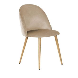 Life Interiors Ensemble de chaise de salle &agrave; manger rembourr&eacute;e en velours Lucia 1/2/4 - Beige