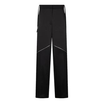 Liu Jo Femme, Pantalons, Noir, Taille: 38 FR Pantalon Large avec Fermeture &Eacute;clair