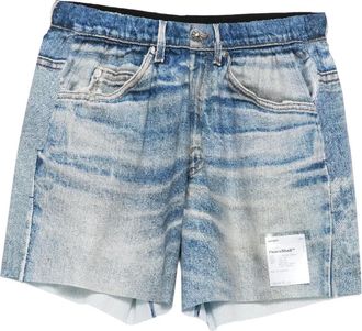 SATISFY Jeans-Shorts mit Tragefalten - Blau