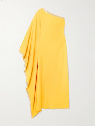 Taller Marmo Betsy Asymmetrische Robe Aus Crêpe Mit Swarovski-kristallen - Gelb