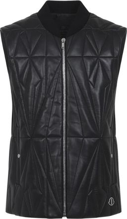 Moncler Homme, Vestes, Noir, Taille: L Geocamo Flight Nappa Leather Vest