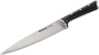T-fal Ice Force Kochmesser, 20 cm Klinge, Korrosionsschutz, Handschutz, Edelstahl, schwarz. K23202
