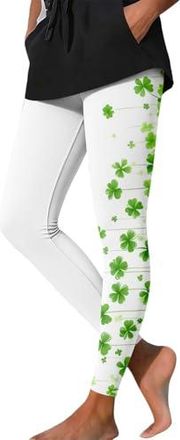 Generic St Legging pour femme - Taille haute - Legging anti-roulis - Legging de yoga - Legging de loisirs - Pantalon de yoga - Manches longues, Blanc., 3XL