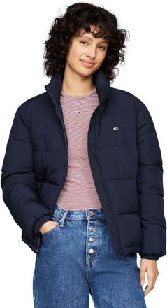 Tommy Jeans Damen Steppjacke Essential Puffer mit Kragen, Blau (Dark Night Navy), XXS