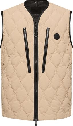 Moncler Moncler Arapot Froisse Technique Short Down Gilet, Men, Beige, Size: 0