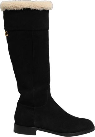 Dolce & Gabbana Femme, Chaussures, Noir, Taille: 36 1/2 EU Bottes hautes en daim