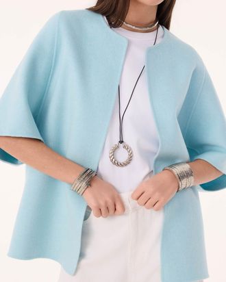 Kujten Cape courte kimono cachemire double face - Cape Asi