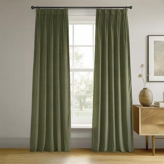 Half Price Drapes Samt-Verdunkelungsvorhänge/Vorhänge, 213 cm lang, 1 Paneel, Verdunkelungsvorhang, charakteristisch, plissiert, für Wohnzimmer und Schlafzimmer, 63 cm 