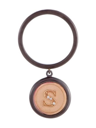 Luca Carati bague en or rose 18ct ornée de diamant - Marron