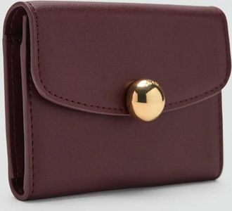 Mango Portefeuille &agrave; rabat avec bouton bijou bordeaux - Femme - Taille unique - MANGO