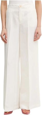 Twinset Leinenmischung Weite Hose - - Trousers - Damen - Beige - M