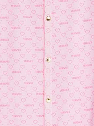 Versace Cotton Jersey with Hearts Print Jersey Gift Set - Pink