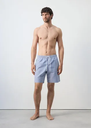 Mango Maillot de bain rayures seersucker bleu encre - Homme - XS - MANGO MAN