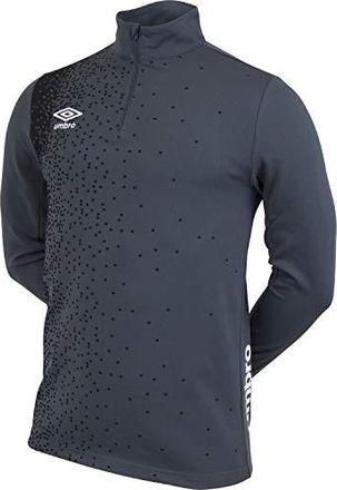 Umbro T-Shirt Manches Longues Imprime Homme, Sweat Mixte, Gris Fonce, S
