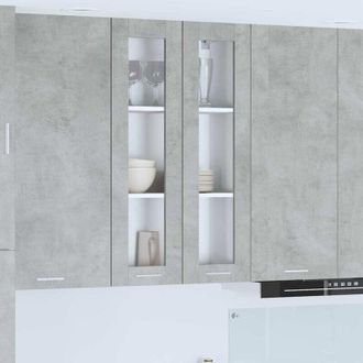 vidaXL vidaXL Armoire suspendue Gris b&eacute;ton 60 x 31 x 100 cm Bois ding&eacute;nierie