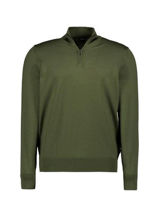 HUGO BOSS Herren Pullover gr&uuml;n unifarben