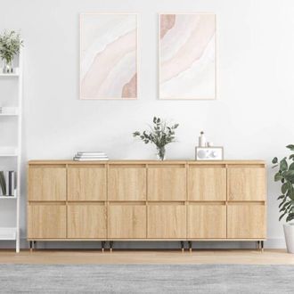 vidaXL Buffets 3 pcs Ch&ecirc;ne sonoma Bois ding&eacute;nierie Vidaxl