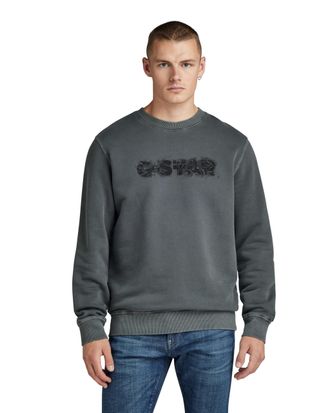 G-Star G-Star RAW Herren Indigo Distressed Logo Sweatshirt, Schwarz (dk Black gd D24410-D575-B564), S