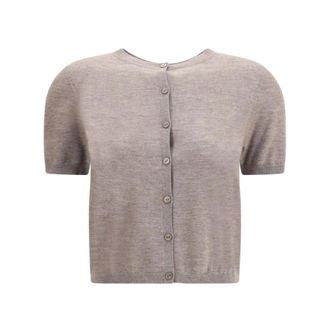 Lisa Yang Femme, Pulls, Gris, Taille: 40 FR Cardigan Charlotte côtelé