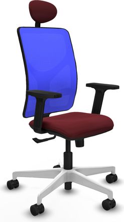 Piqueras y Crespo Hubstuhl mit 2D-Armlehnen, h&ouml;henverstellbarer Lendenwirbelst&uuml;tze und festem Kopfteil, ausgestattet mit Sincro 3 Positionen und Schneideschaum, Blau/Gr